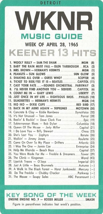 WKNR Hits Charts 1963 - 1972